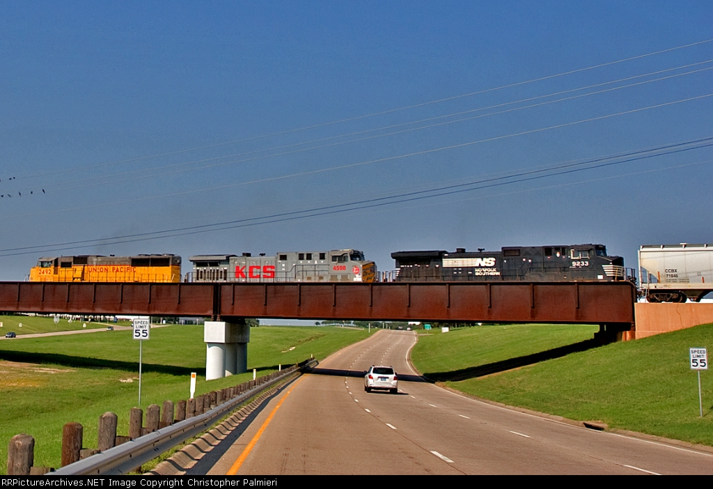 UP 2492, KCS 4598, and NS 9233
